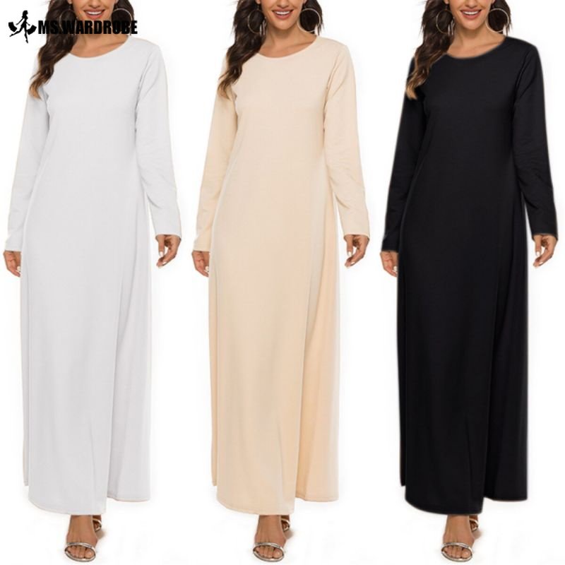 Ready Stock Inner Baju Labuh-Inner Jubah Abaya Long Inner Panjang-Inner Dress Muslimah Long ...