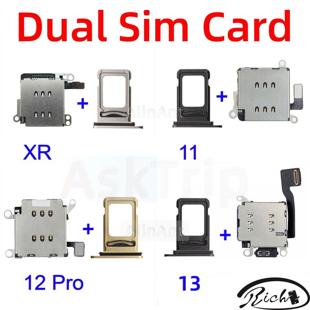 Original Dual Sim Card Reader Adapter Socket Tray Slot Holder Connector ...