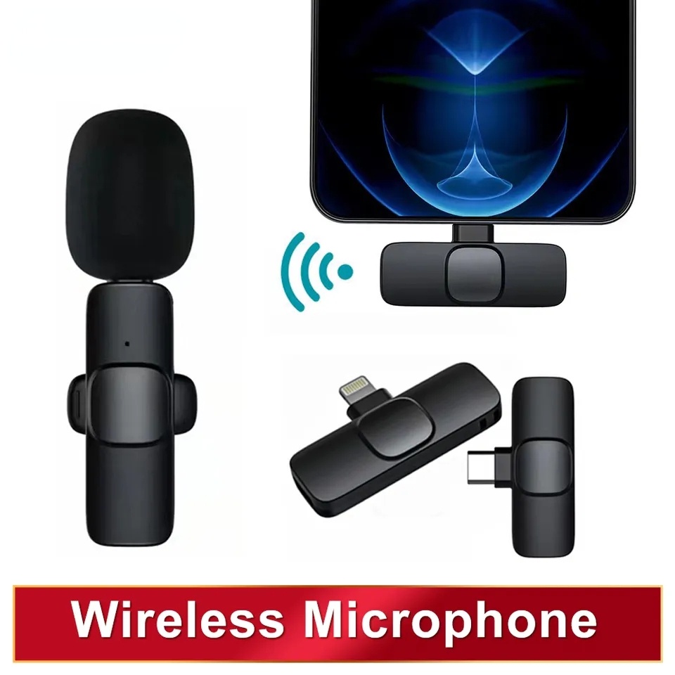 Wireless Lavalier Microphone Cancel Noise Audio Video Recording Live ...