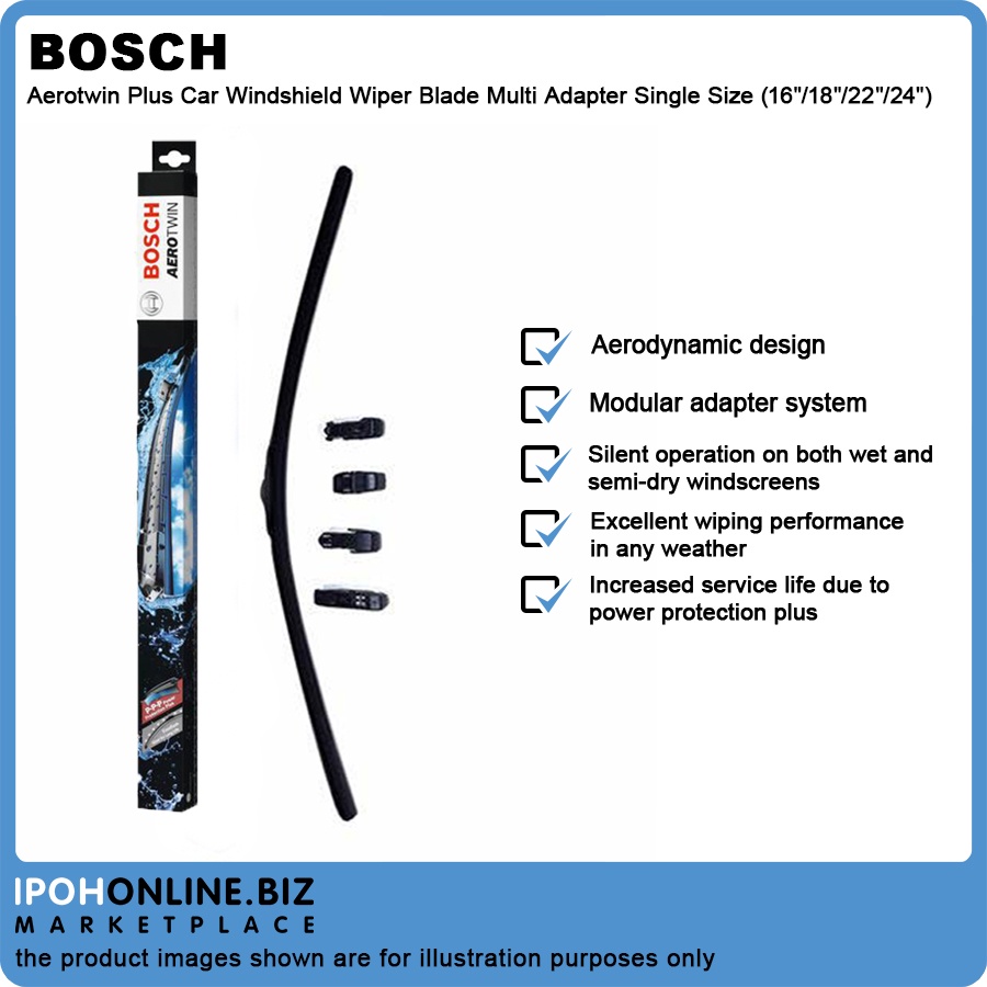 Bosch Aerotwin Plus Car Windshield Wiper Blade Multi Adapter Single ...