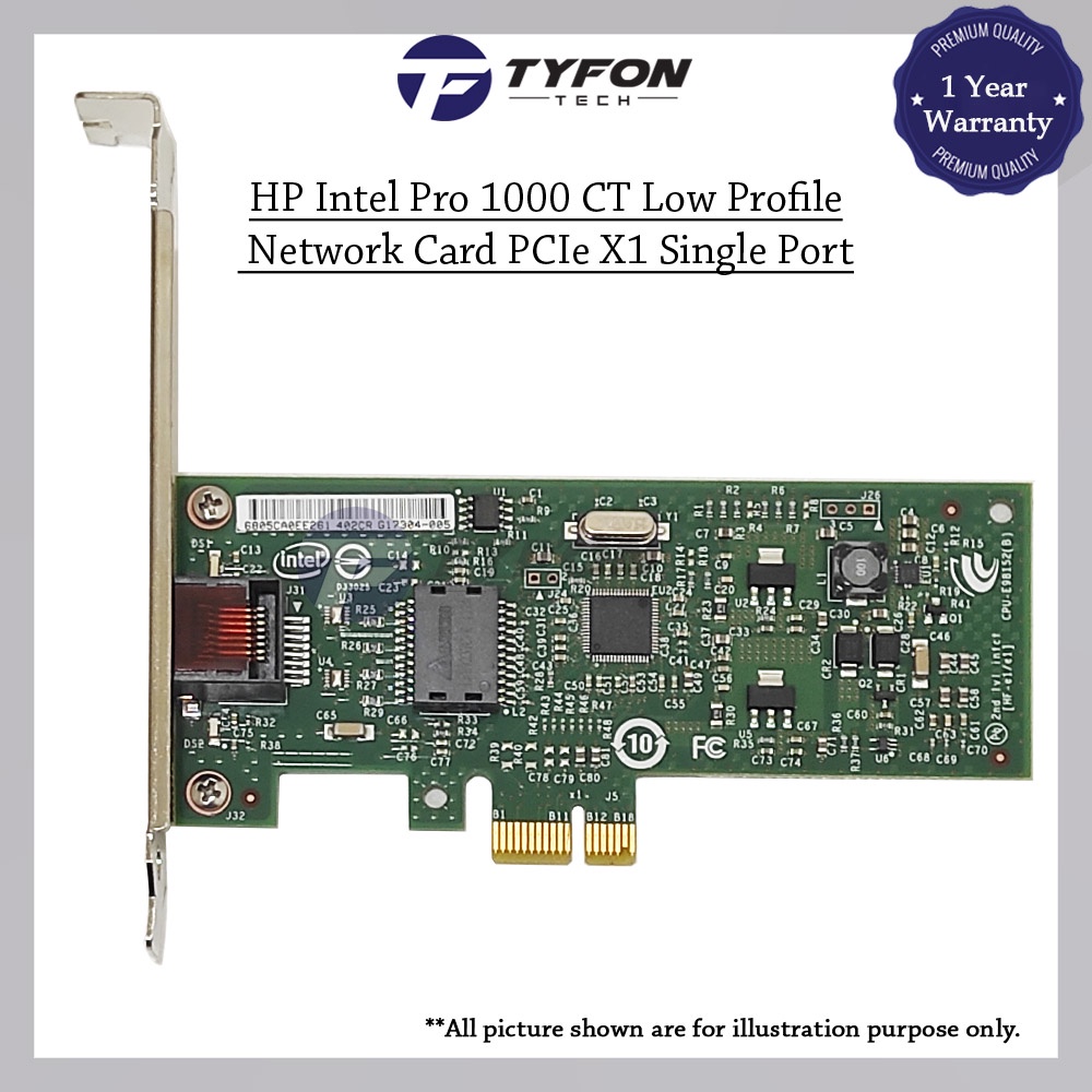 HP Intel Pro 1000 CT Gigabit PCIe X1 Single Port Ethernet Network Card ...