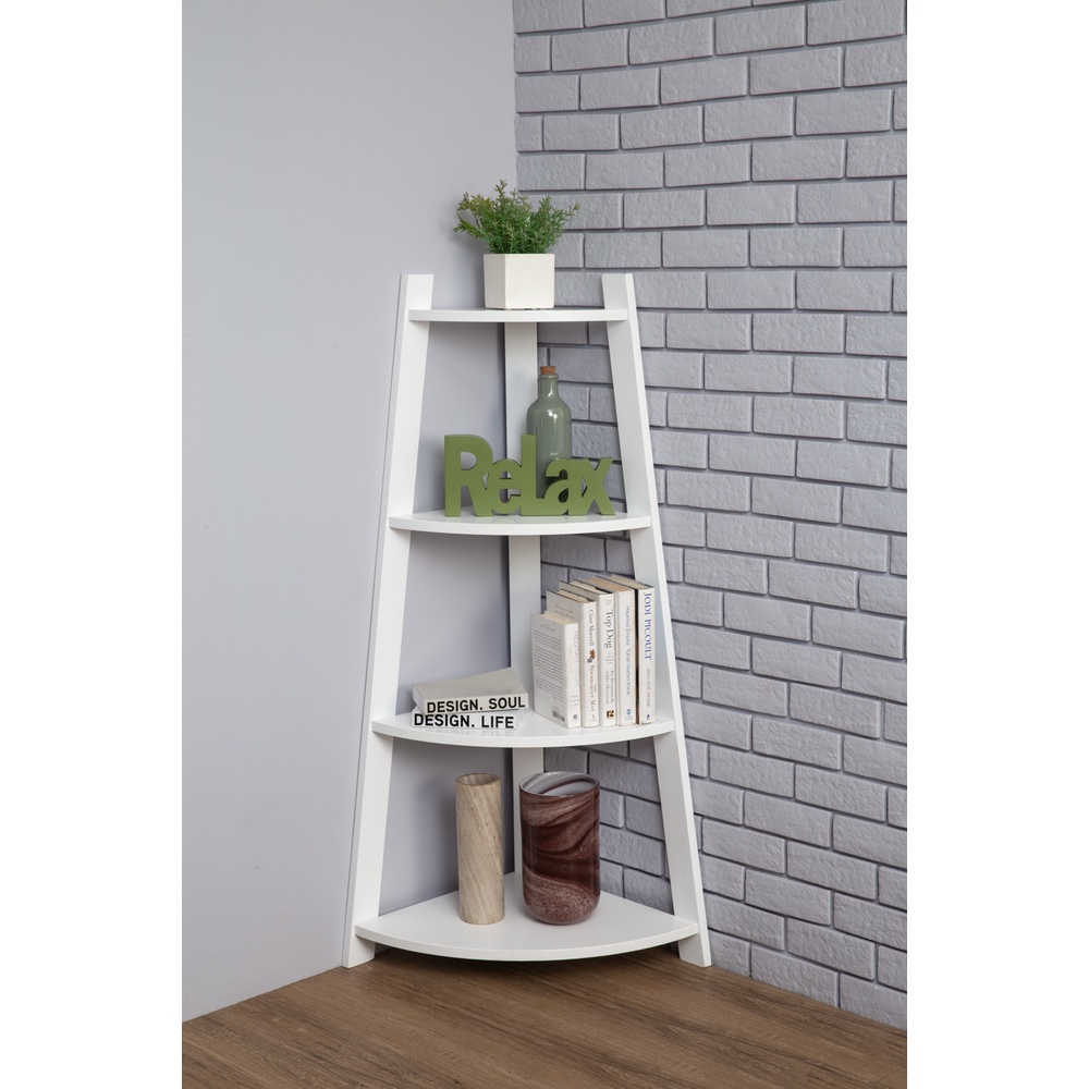 WONDERFUL FURNITURE DOMINY 3 Tier Multi Corner Rack Dark Chestnut Black ...