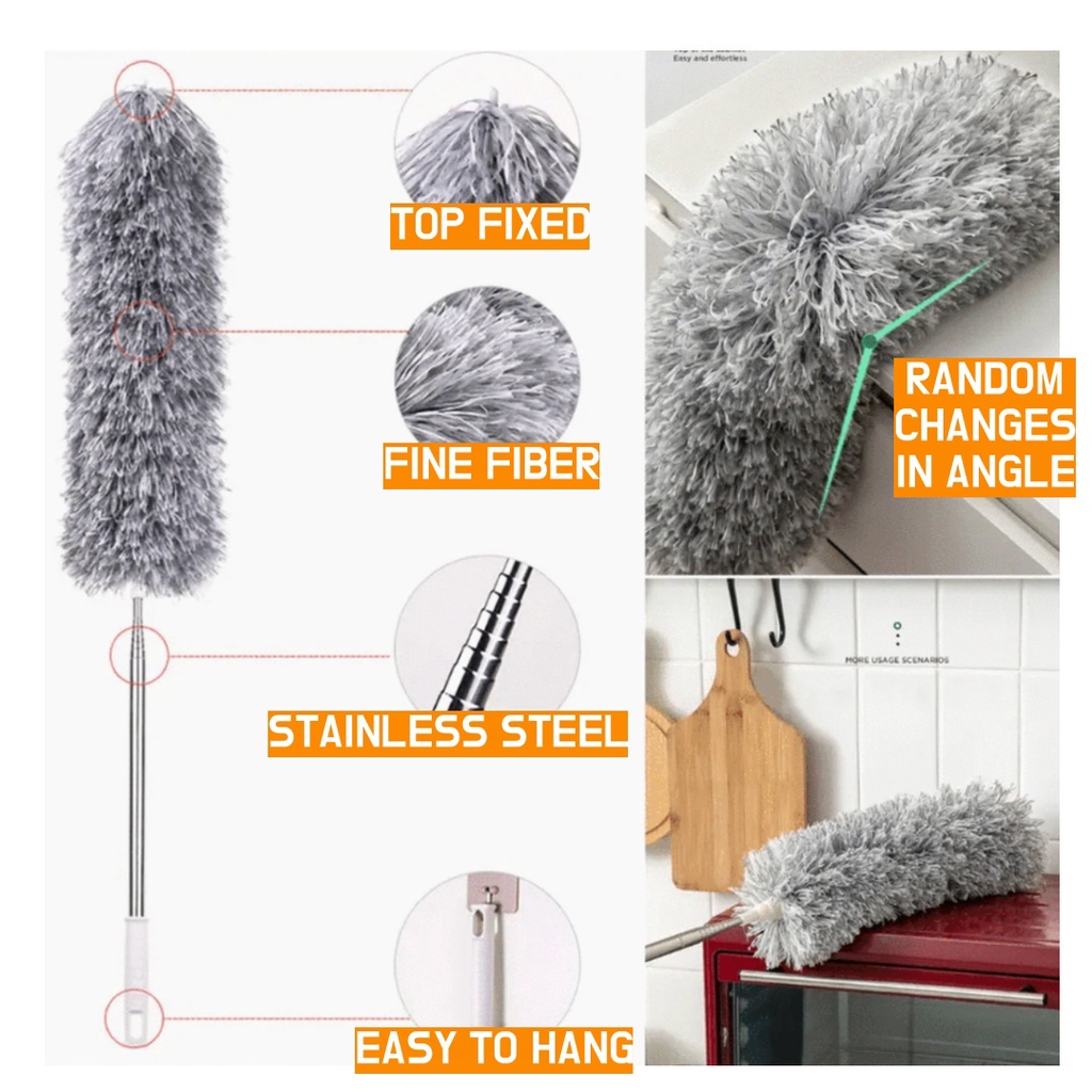 Extendable Microfiber Duster 280cm Premium Extra Long Handle Bendable ...