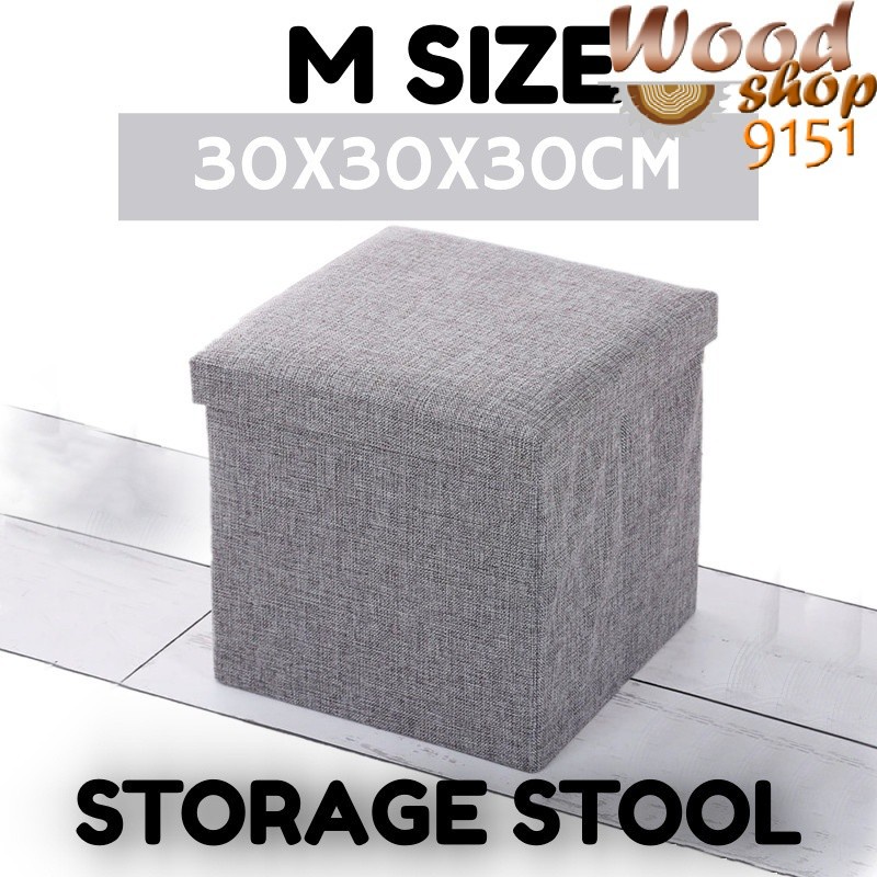 (1 PCS) M SIZE Multifunction Folding Fabric Chair Stool Storage Box ...
