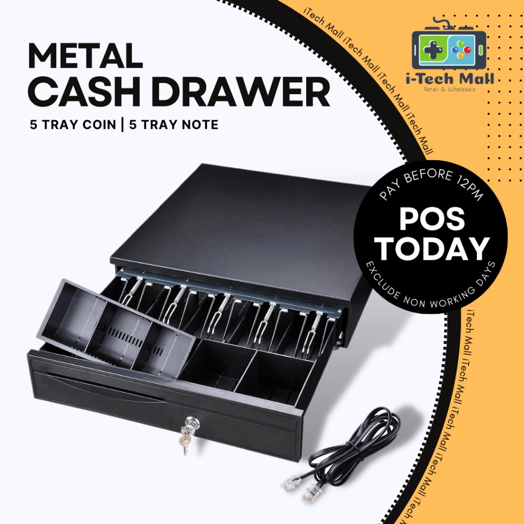 Cash Drawer Cashier Machine Counter Register 5 Segments Money Box ...