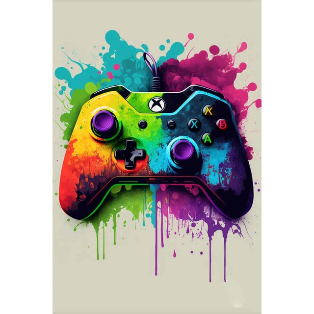 Colorful Game Controller Wall Art Poster Prints Nordic Aesthetic ...