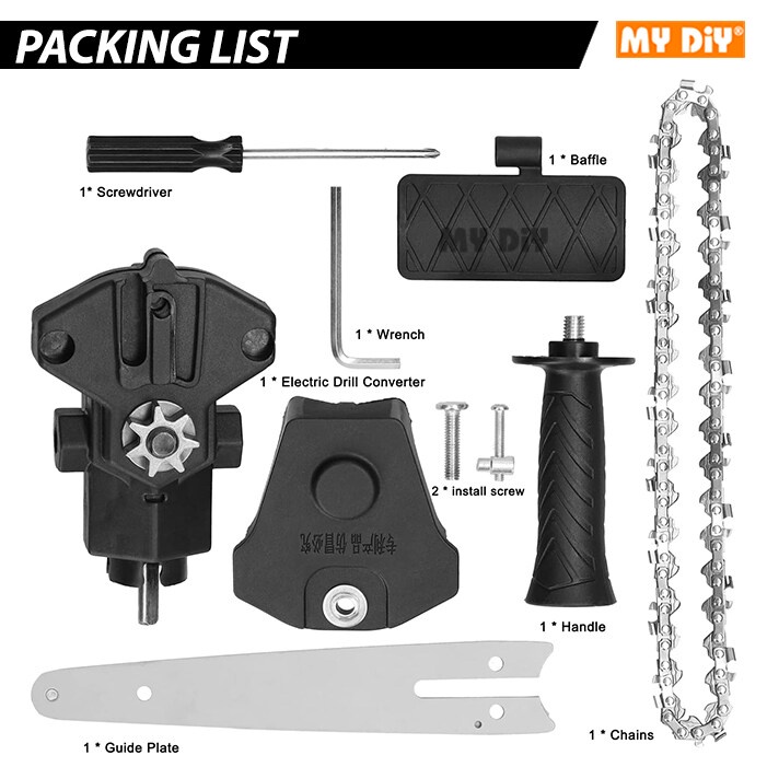 MYDIYHOMEDEPOT - 4inch 6inch Electric Drill Convert to Chainsaw ...