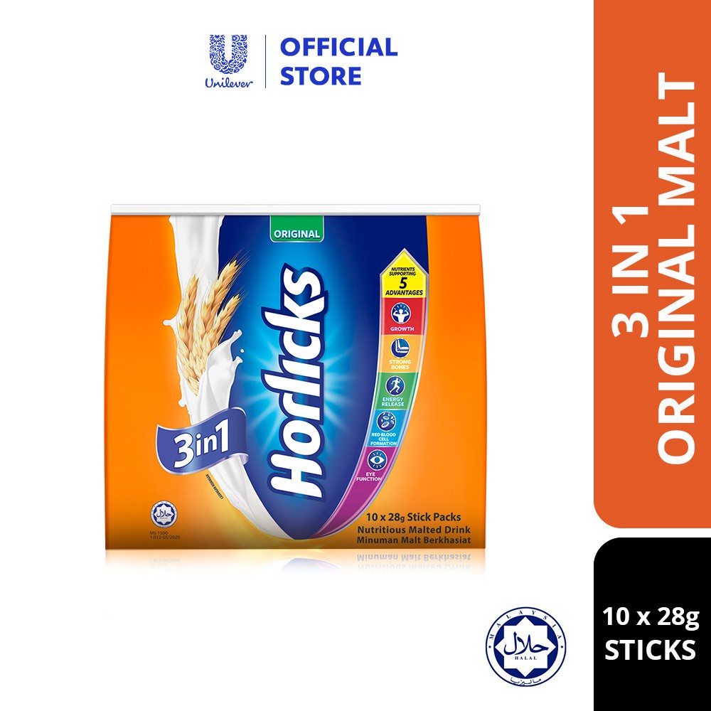Horlicks Original 3in1 Nutritious Malted Drink 10x28g | Shopee Malaysia