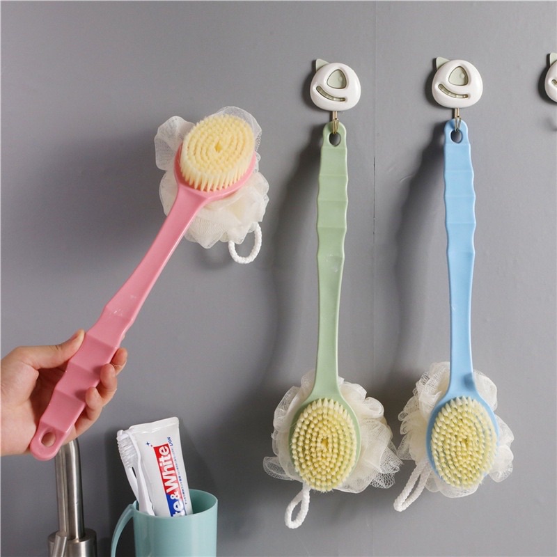🇲🇾💥2in1 Double-Sided Long Handle Back Brush Soft Exfoliating Shower ...