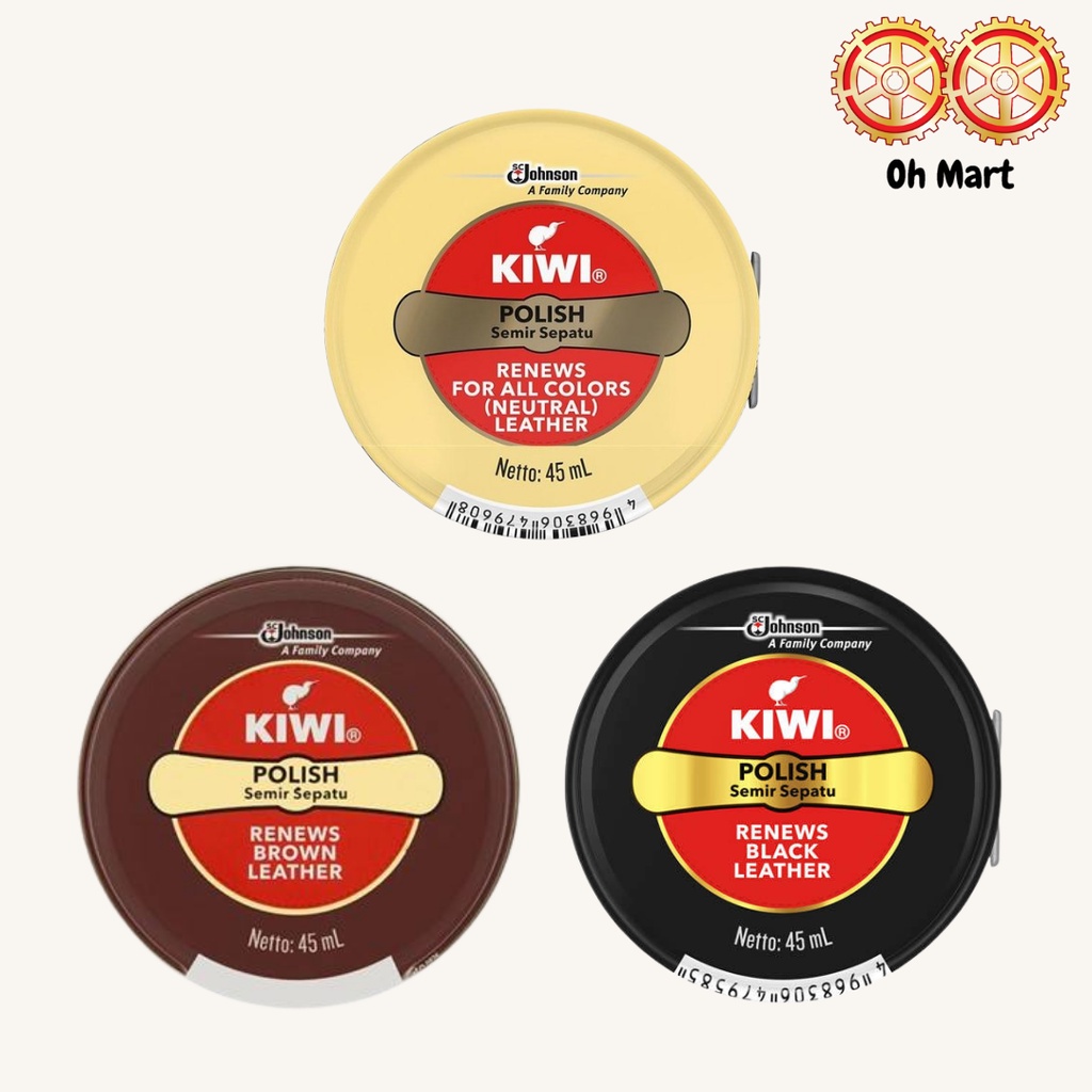 JSM.OS Kiwi Polish Paste Renews/Professional Shine Brush 45 ml ( Black / For All Colors / Brown ...