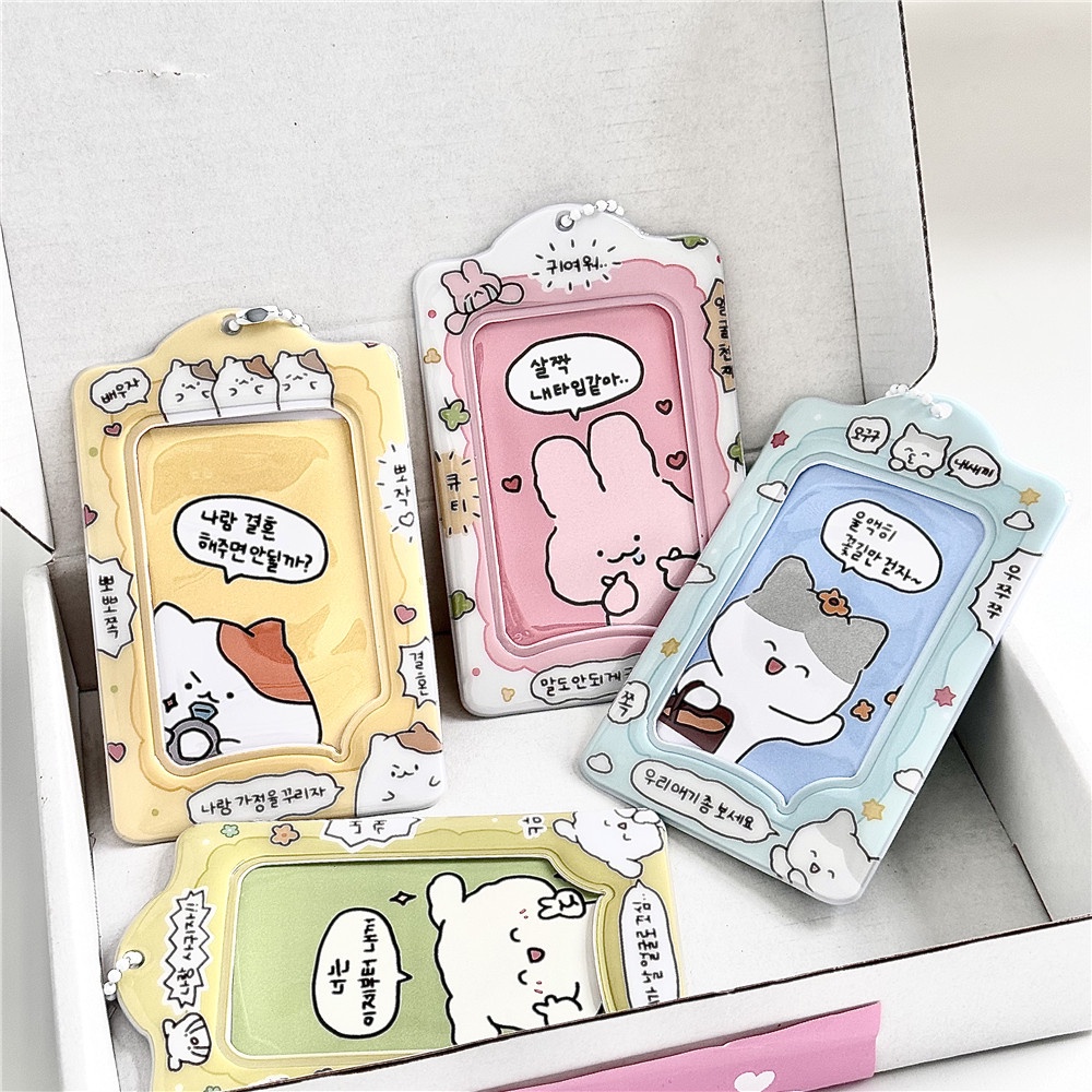 Ins Wind Cat Cute Han Card Holder 3 Inch Photo Idol Small Card Student ...