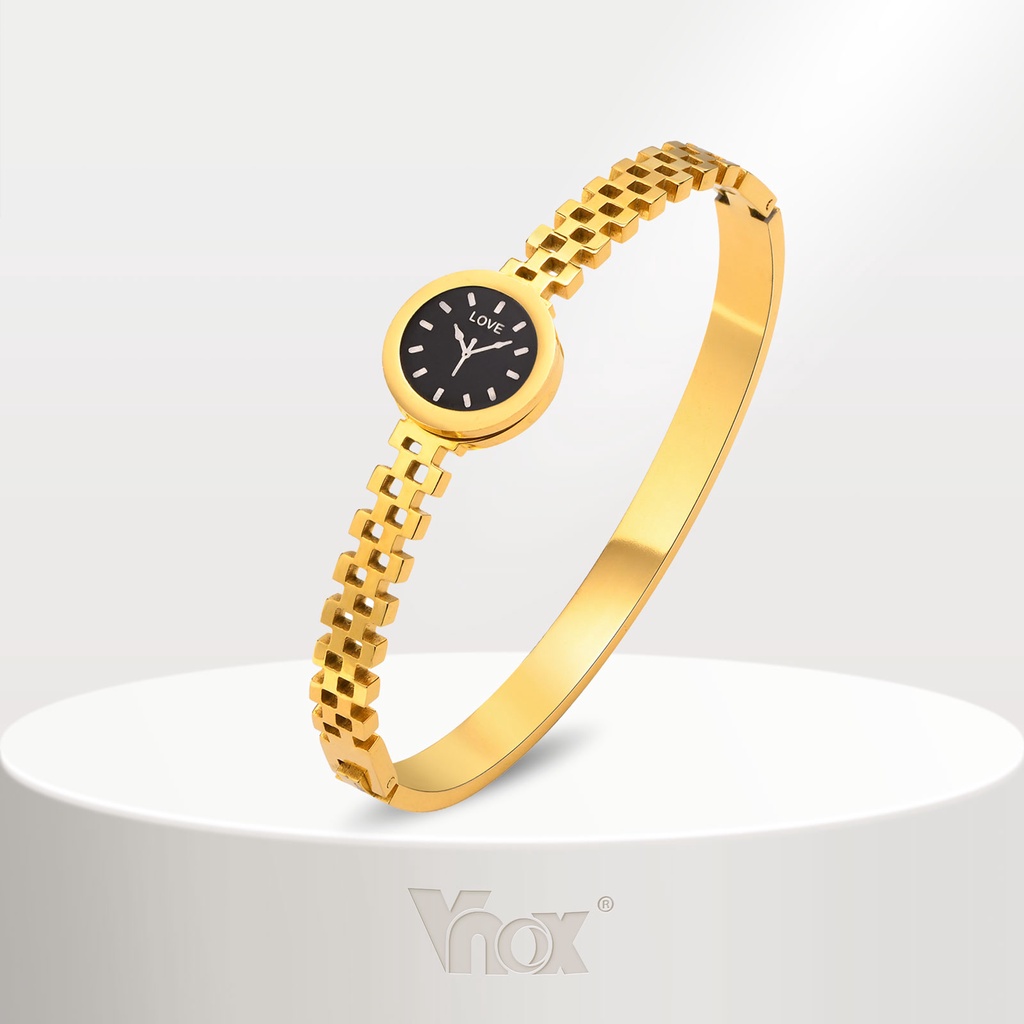 Vnox Gold Plated 6MM Bracelet,Fashion Elegant Women's Bangle Charm(Not watch,just bangle ...