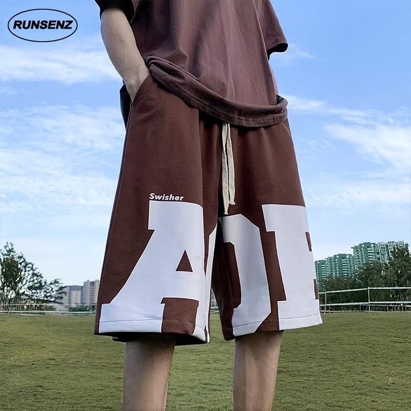 M-8XL Korean Shorts Men Plus Size Letter Thin Casual Loose Sports ...