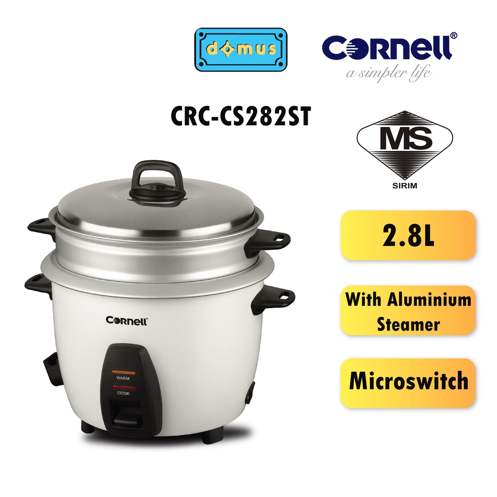 Cornell Electric Rice Cooker 2.8 Liter With Food Steamer Tray Periuk ...