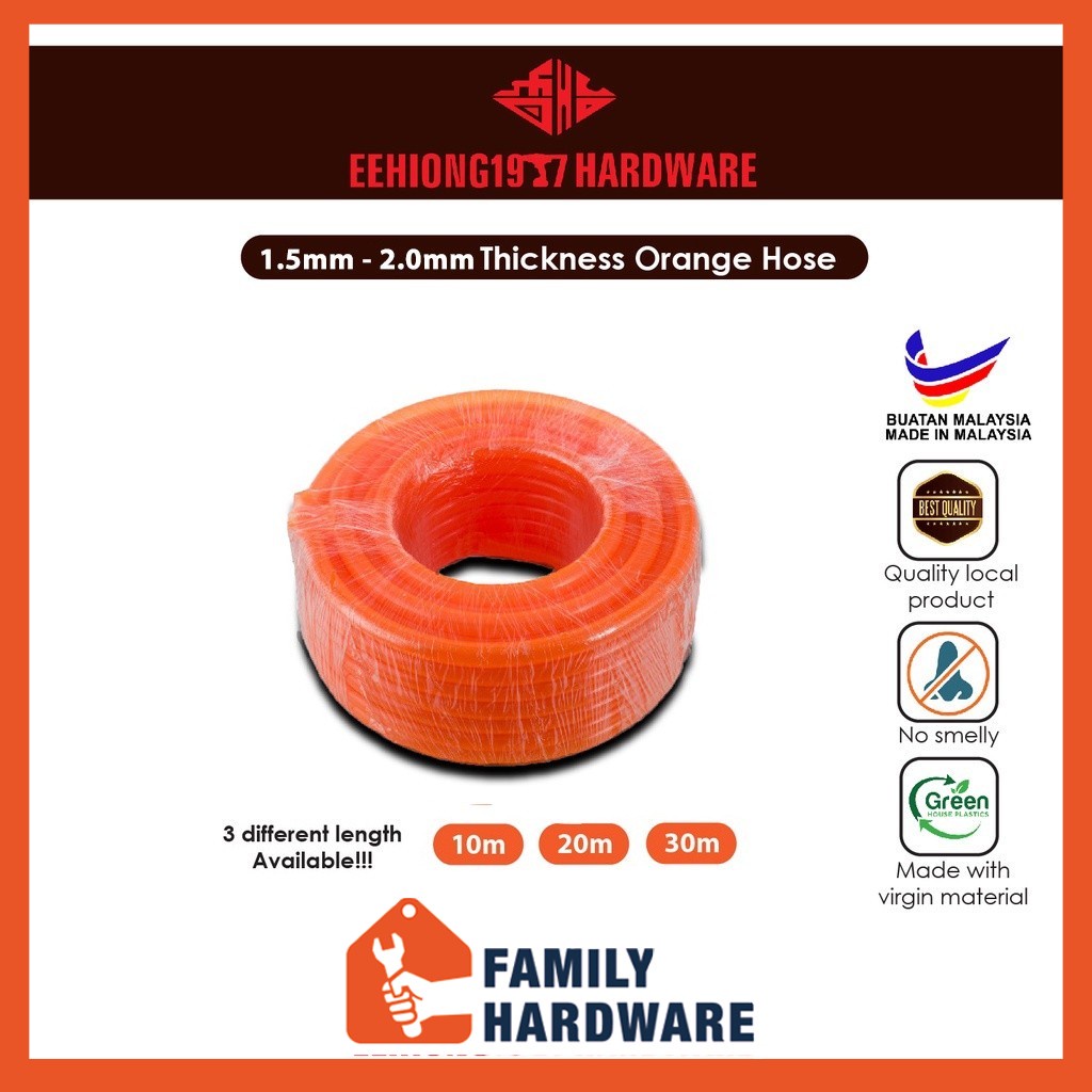 ORANGE HOSE 16mmx10mm 20mm 30mm Orange PVC Hose GETAH HOSE GARDEN HOSE ...