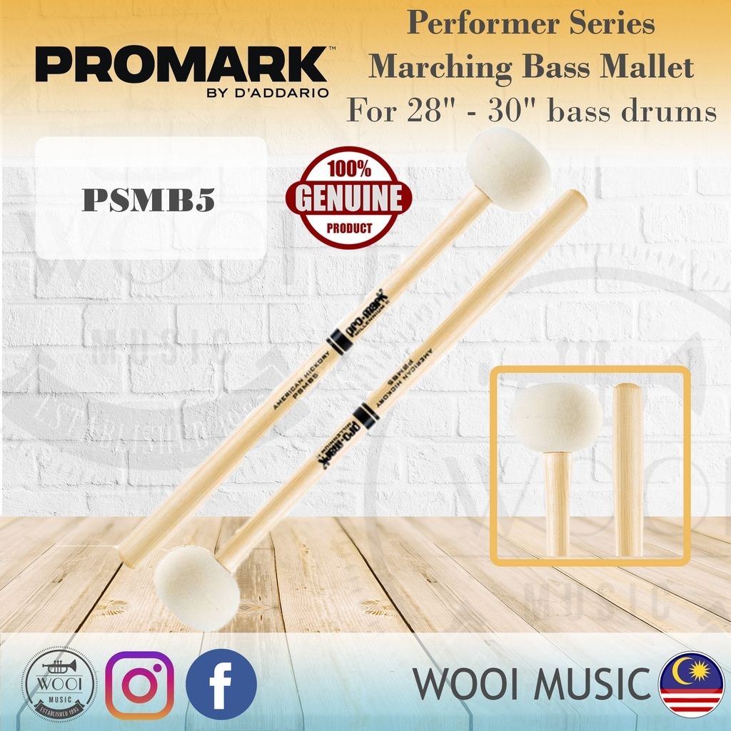 ProMark PSMB5 Performer Series Marching Bass Drum Mallet (For 28” - 30” Bass Drum) | Shopee Malaysia