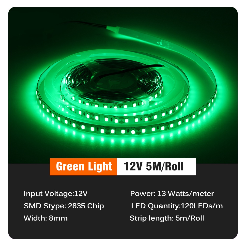 5M 10M LED Strip 12V 24V 120LEDs/m LED Lights High Brightness White/Red ...