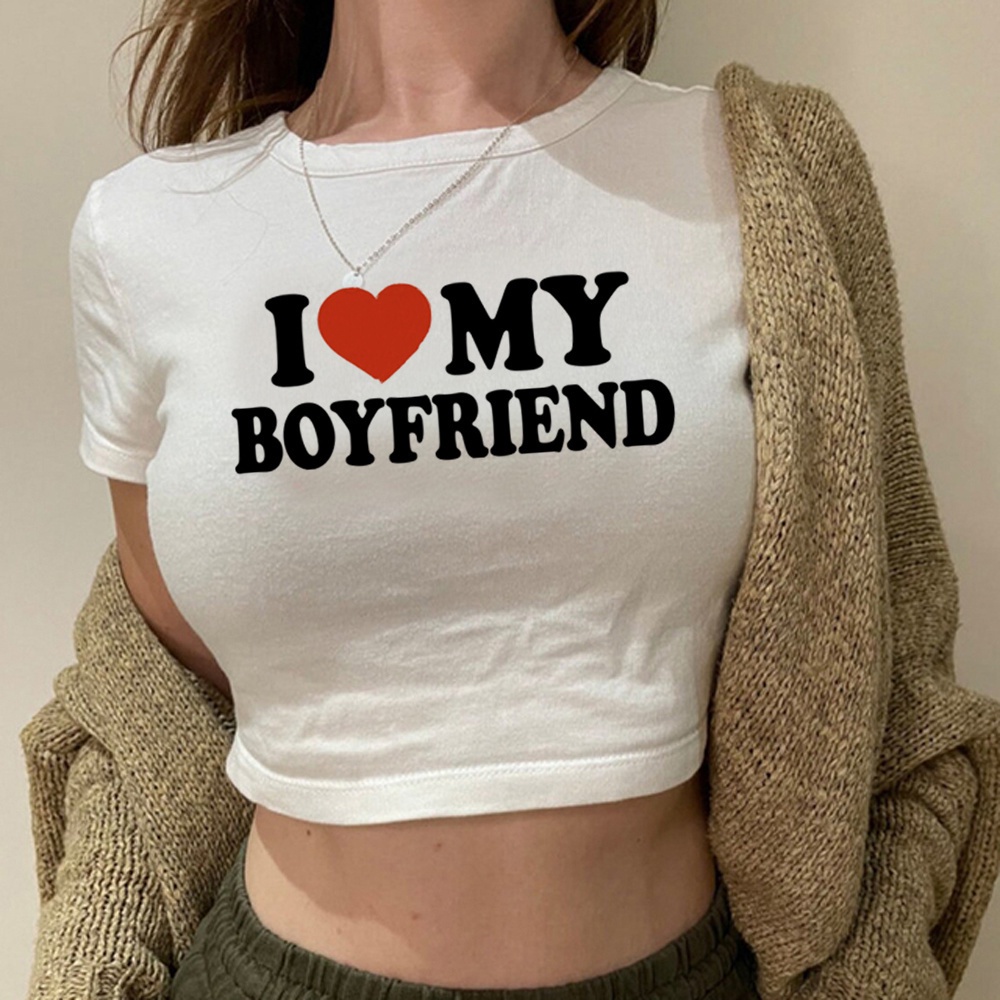 I Love My Boyfriend yk2 fairycore goth crop top Woman aesthetic ...