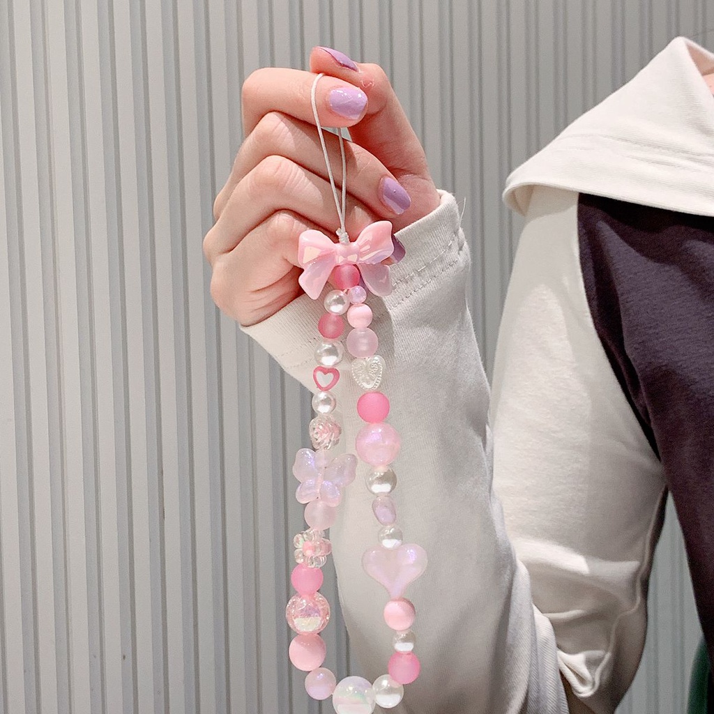 Phone Strap Candy Color Love Heart Bowknot Buttefly Decor Design Girly ...