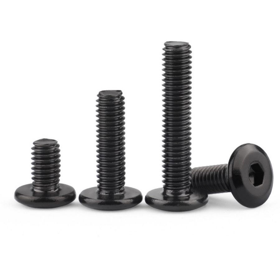 [KZS] Black Stainless Steel Chamfered Hexagon Socket Hexagon Screw Flat ...