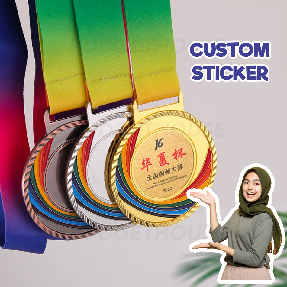 (KL/Perak) Free Design METAL Medal Both Side Sticker Medal Besi With ...