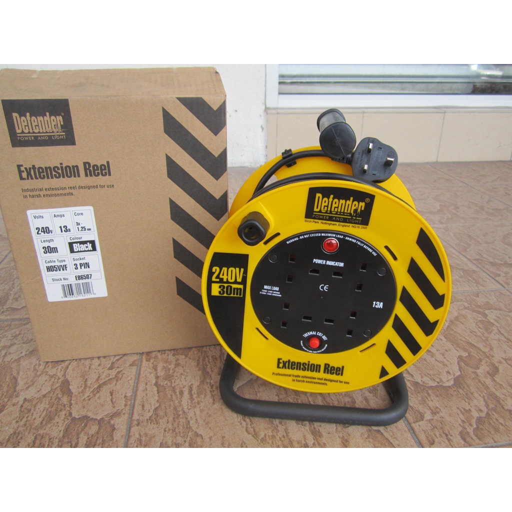 Defender 240V 13A 30M Light Industrial Cable Reel (4-Socket) | Shopee Malaysia