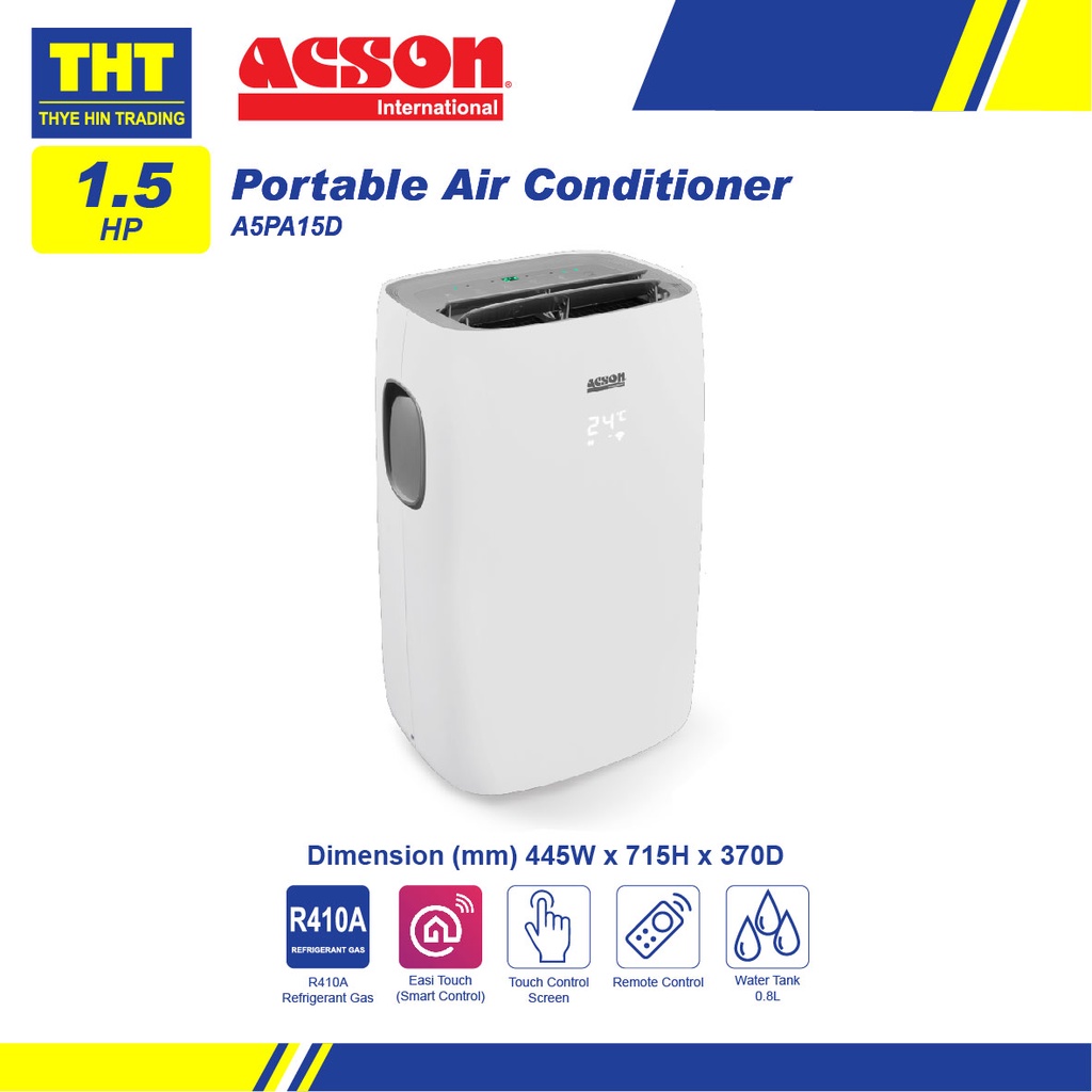 Acson 1.5HP MOVEO Portable Air-Conditioner With Smart Control A5PA15D ...