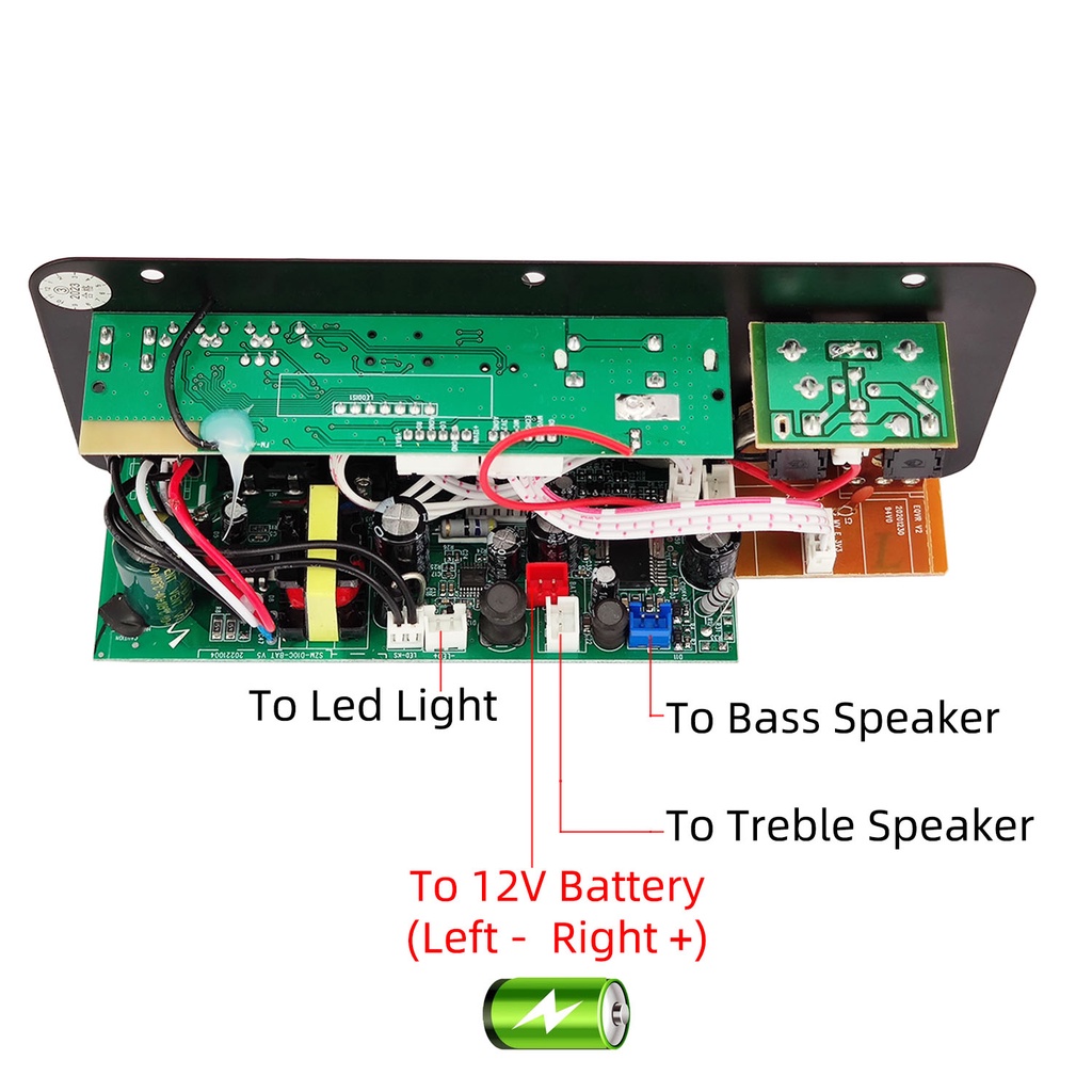 220V 12V Digital Bluetooth Amplifier Board Subwoofer Dual Microphone ...
