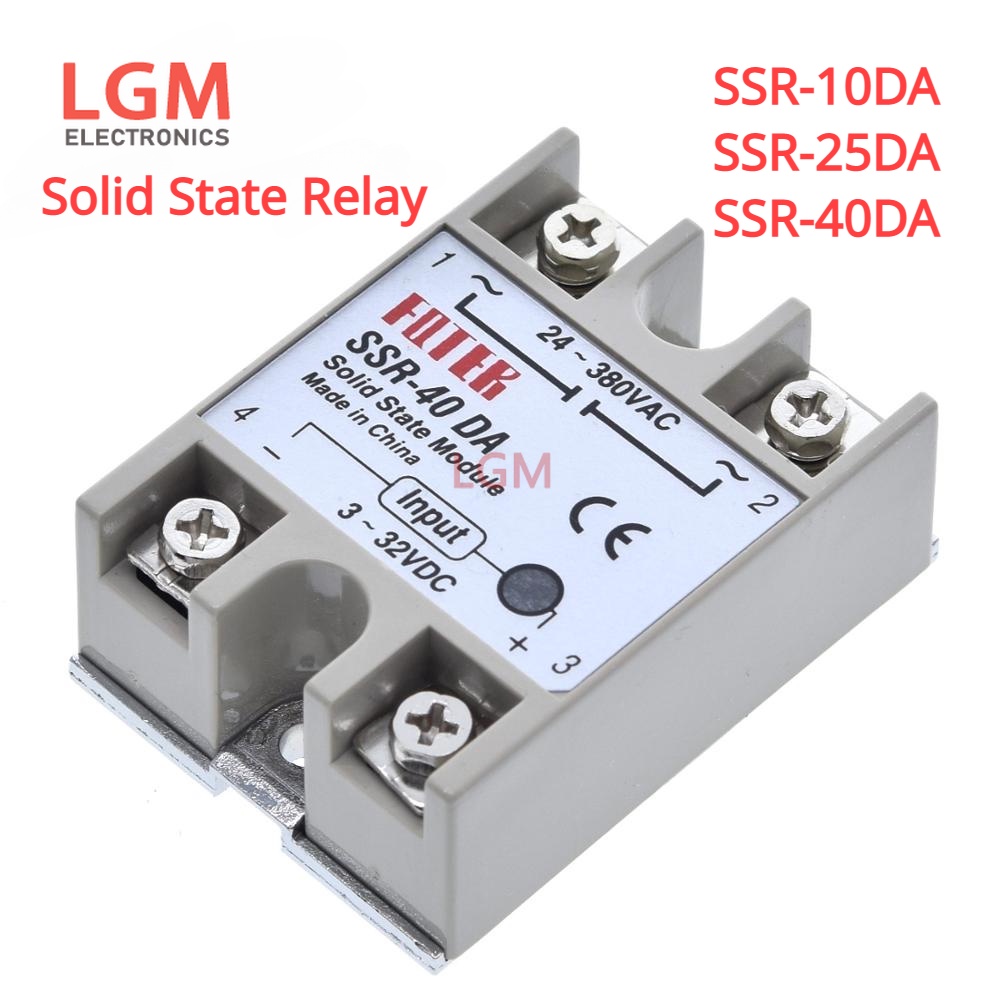 Solid State Relay SSR-10DA 25DA 40DA Aaluminum Radiator 3-32V DC TO 24-380V AC SSR Plastic Cover ...
