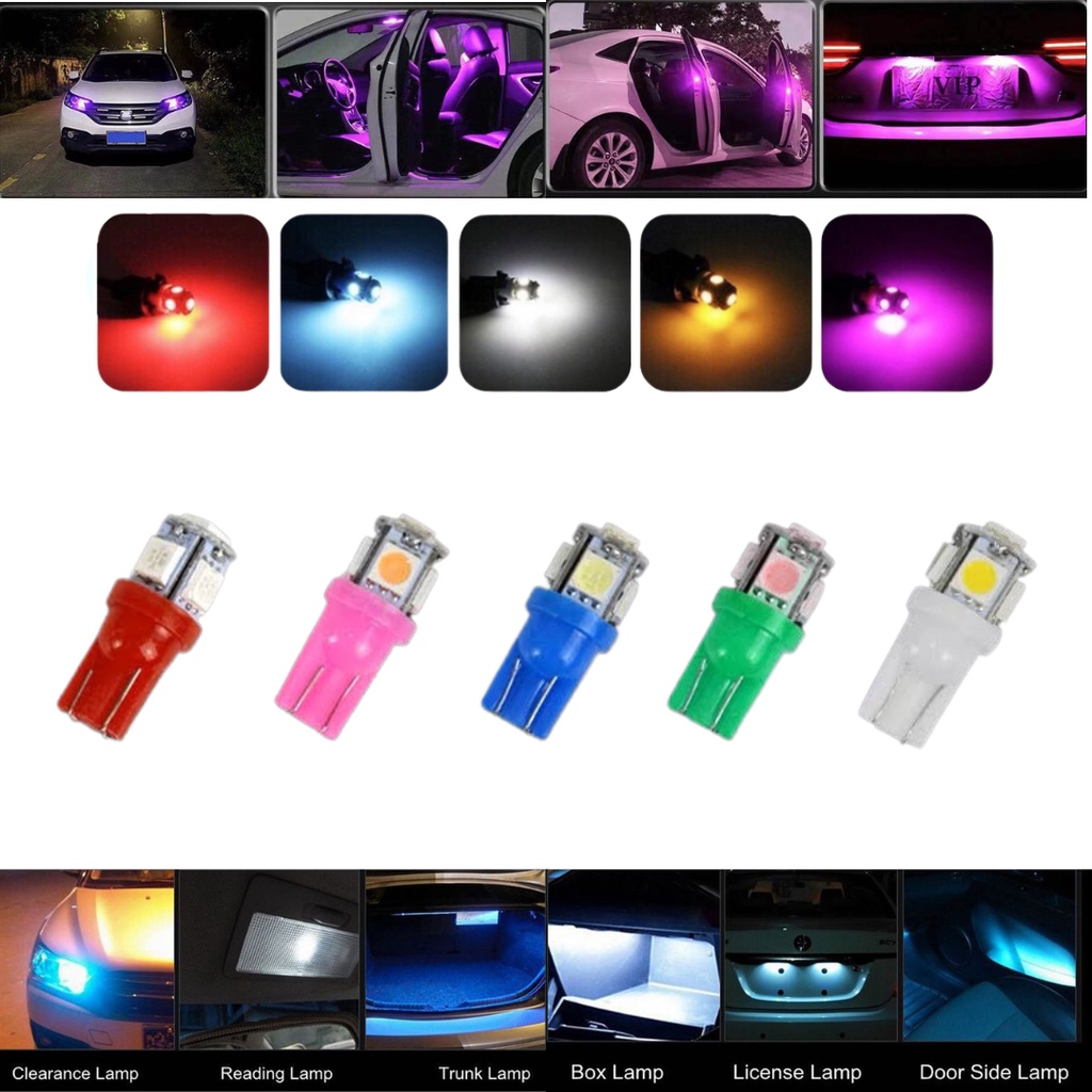 T10 LED BULB Car Motor Head Small Lamp Plate Brake Reverse Dash Light ...
