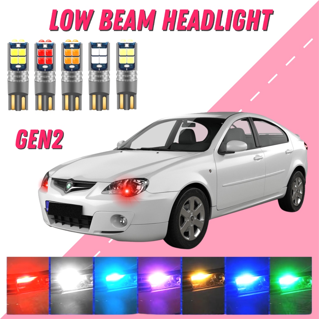 PROTON GEN 2 LOW BEAM HEADLIGHT LED BULB RGB Remote HeadLamp Mentol ...