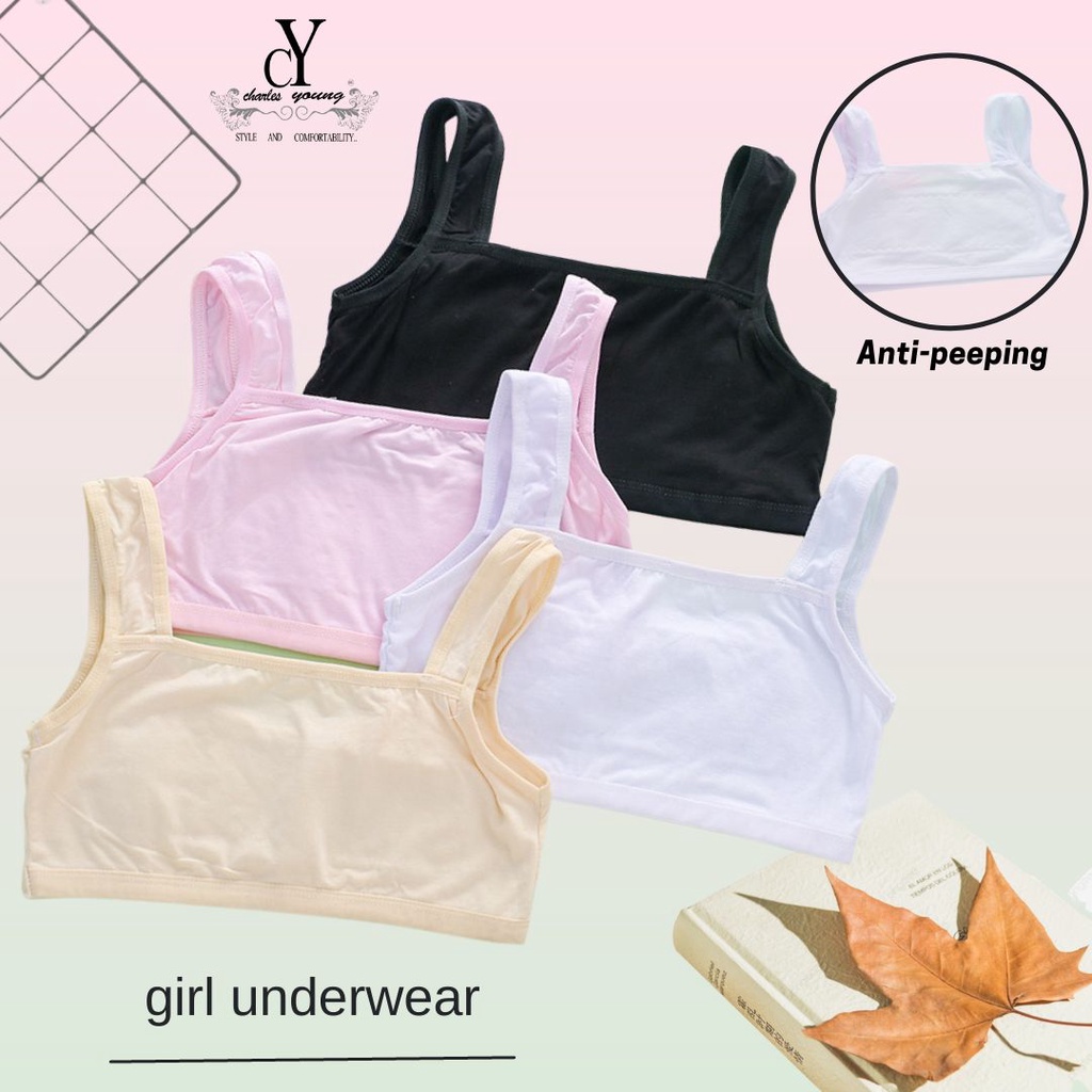 CY 228 KIDS STUDENT TRAINING DOUBLE LAYER SPORT BRA / GIRL UNDERWEAR / SINGLET BUDAK PEREMPUAN ...