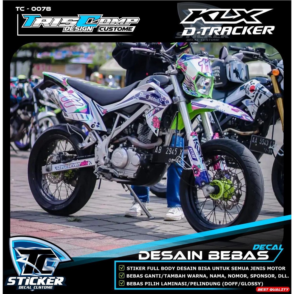 Sticker Decal DTRACKER/KLX 150 BF Hologam FullBody - Striping List ...