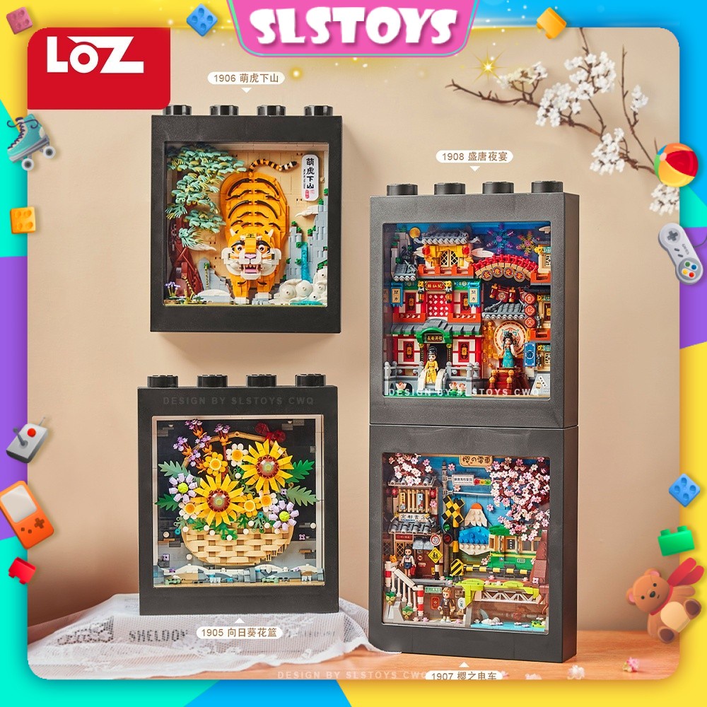 LOZ IDEAS Mini Block 1905 / 1906 / 1907 / 1908 Painting Frame Flower ...