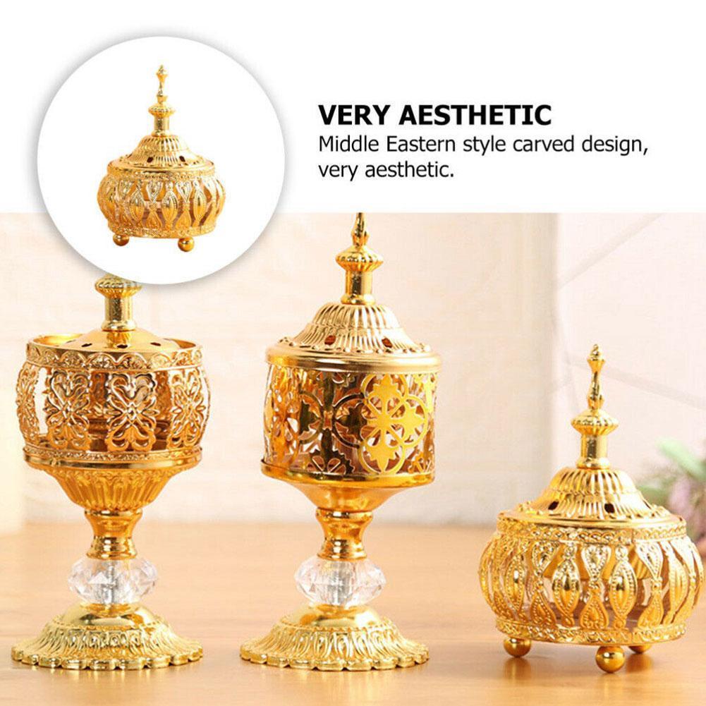 💝品香馆💝 Arab Gold Incense Burner Incense Bakhoor Charcoal Insence Burner ...