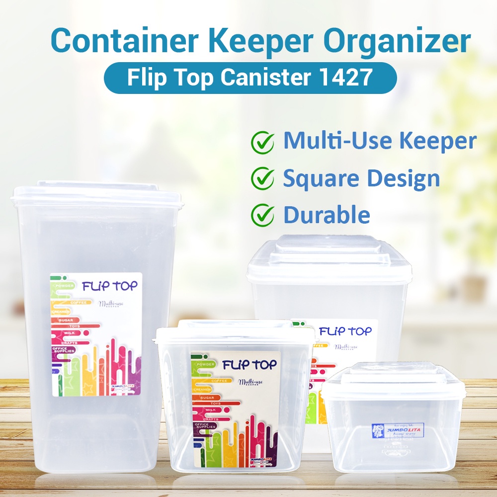 Flip Top Canister 1427 MilK Tea ShakePowder Container Keeper Organizer ...