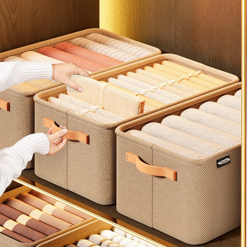 Large Capacity Clothes Organizer Box Folderable Storage Basket Kotak ...