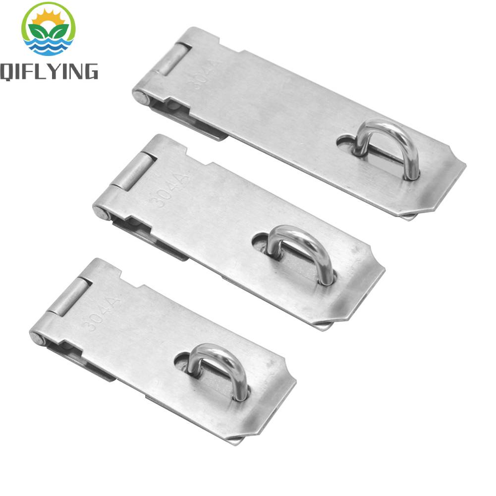 Stainless Steel Gate Door Lock Padlock Clasp Anti Theft Hasp Staple ...