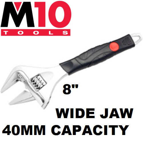 AW-200W M10 8" 40MM MAX CAPACITY WIDE JAW ADJUSTABLE WRENCH SPANNER ...