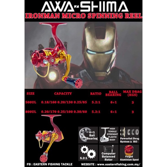 Awa-shima IRON MAN MICRO UL SPINNING REEL | Shopee Malaysia