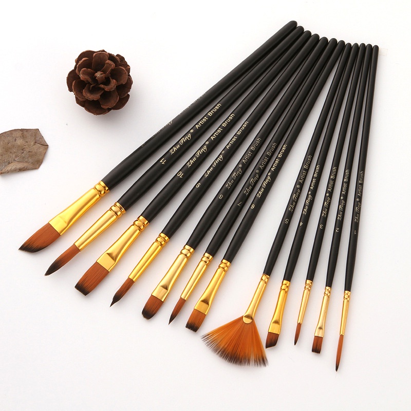 ★Fast Delivery★ Artists Paint Brush Set Nylon Hair Matte Acrylic ...