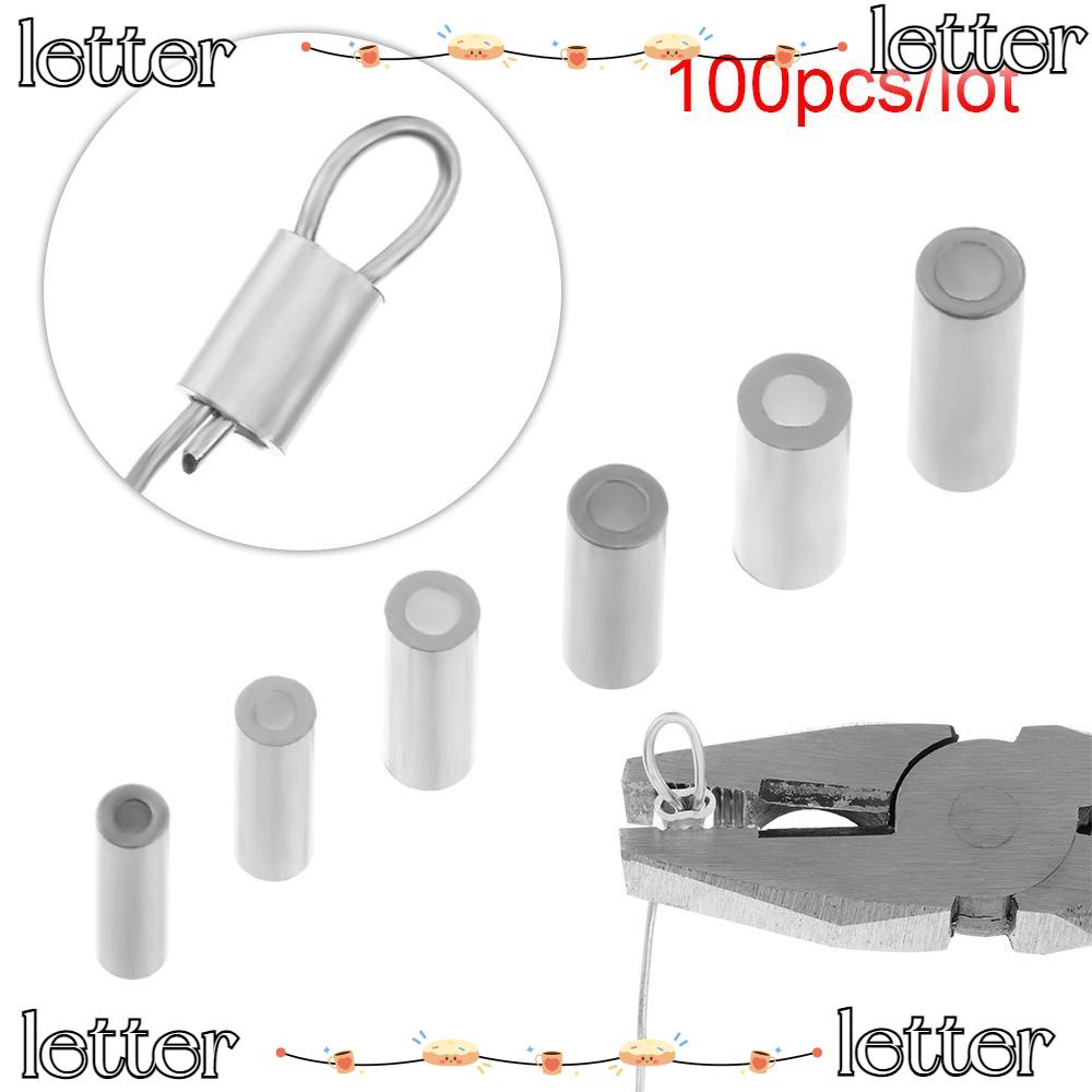 LETTER 100pcs/lot Portable Line Crimping Sleeves Stainless Steel Crimp ...