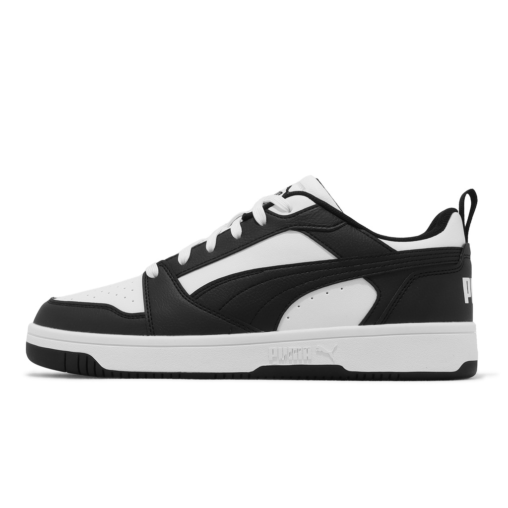 Puma Casual Shoes Rebound V6 Low Black White Men's Women's Panda Retro ...