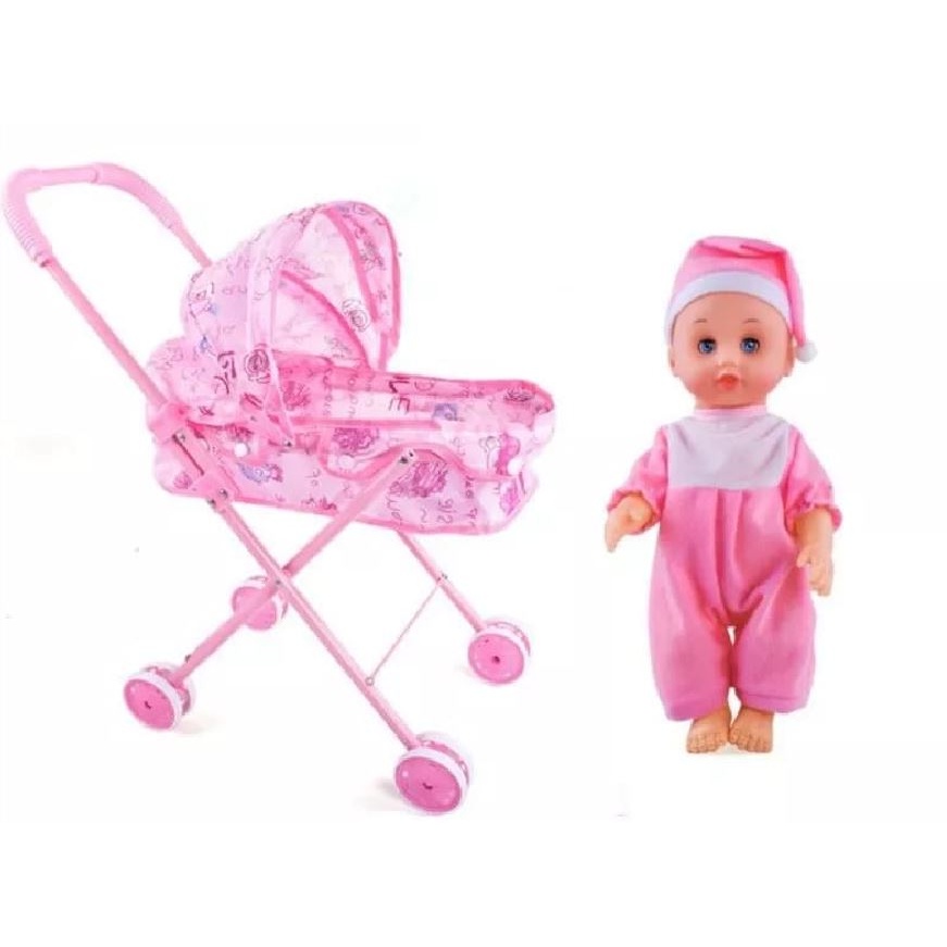🔥READY STOCK🔥 DOLL WITH STROLLER / KIDS PRETEND PLAY STROLLER WITH BABY ...