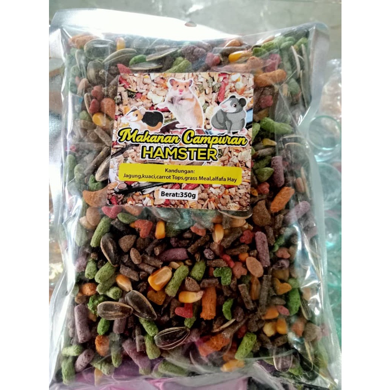 Hamster mixfood/makanan tikus belanda 350g/makanan campuran hamster ...