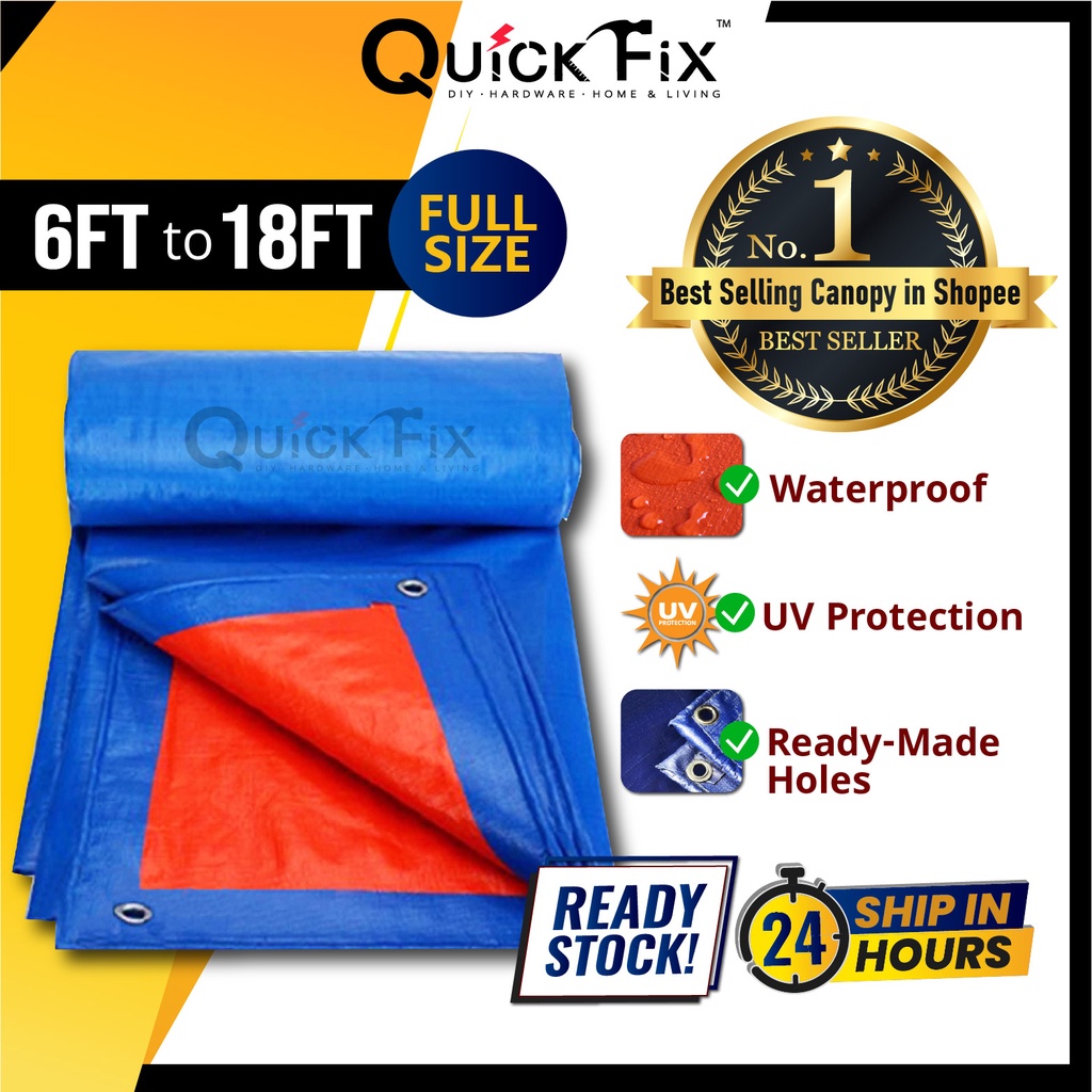 Canvas Canopy Kaki Blue Orange Kanopi Kanvas Khemah Kolam Tutup Kereta ...