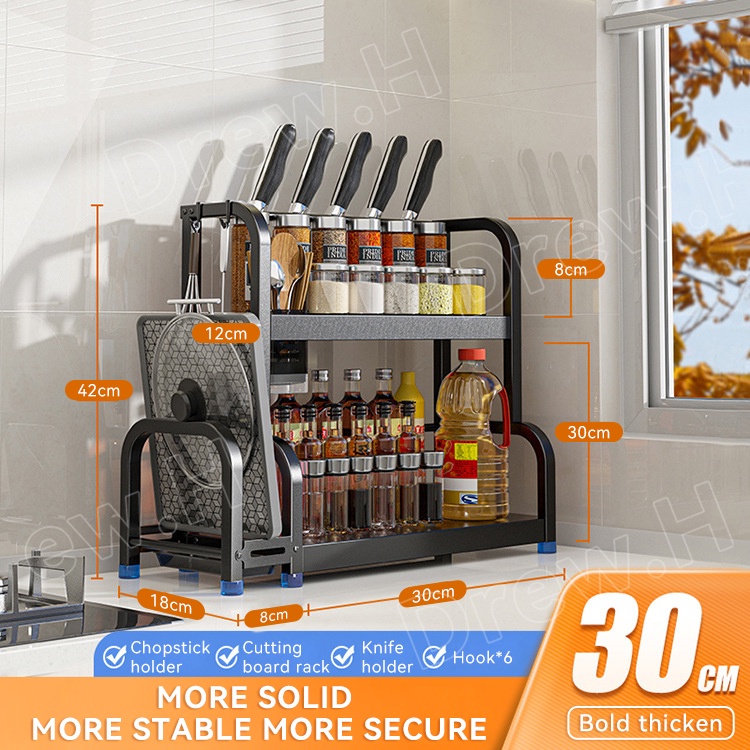 Kitchen Spice Rack Kitchen Rak Dapur Rak Rempah Stainless Steel ...