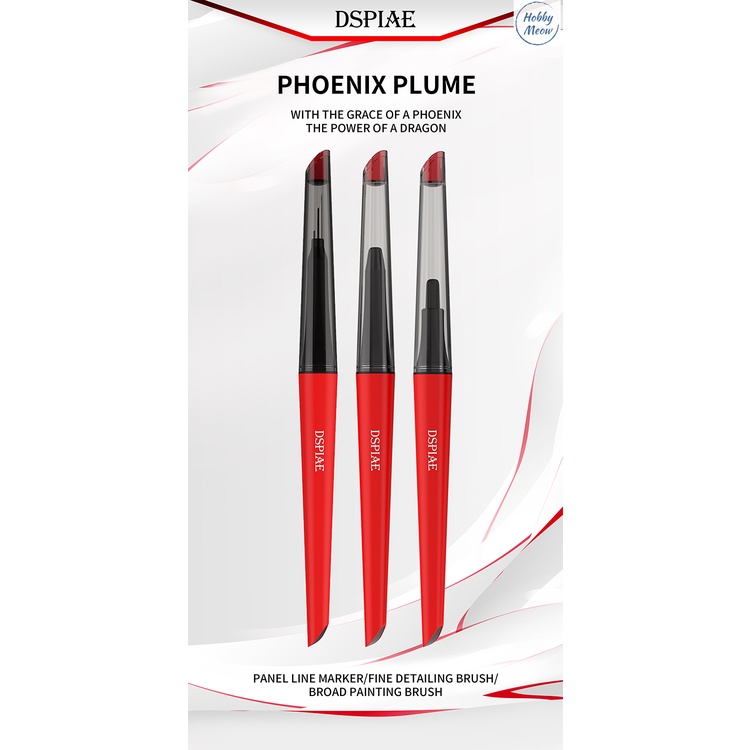 Dspiae Phoenix Plume PT-PL Panel Line Marker/PT-FB Fine Detailing Brush/PT-TB Broad Painting ...