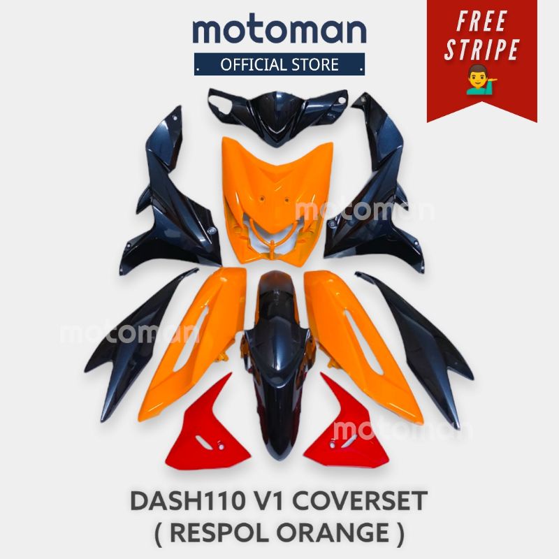Honda Dash110 V1 Complete Cover Set Respol Orange Dash 110 V1 Kaver Coverset Respol Dark Blue ...