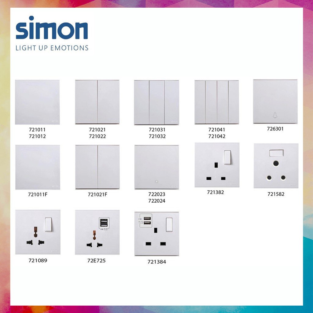 [𝐒𝐈𝐑𝐈𝐌] SIMON E6 Series White Switches & Socket Outlet Suis Lampu ...